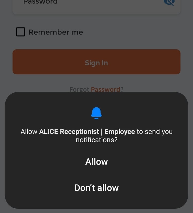 Activating the ALICE Mobile App for Employees