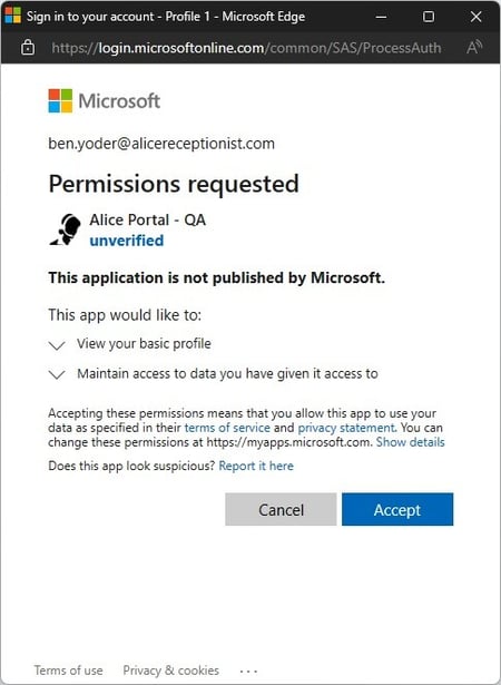 Logging in Using SSO for the ALICE Portal