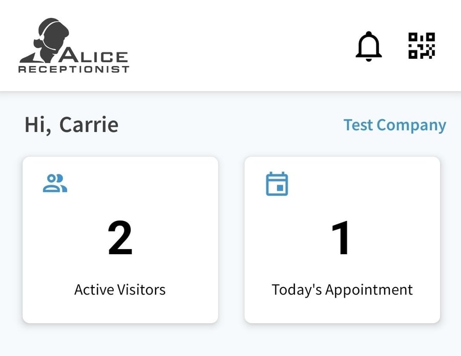 ALICE Mobile App – Home Page